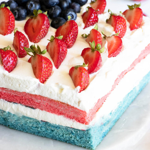 Red, White & Blue Layer Cake Recipe | California Strawberries