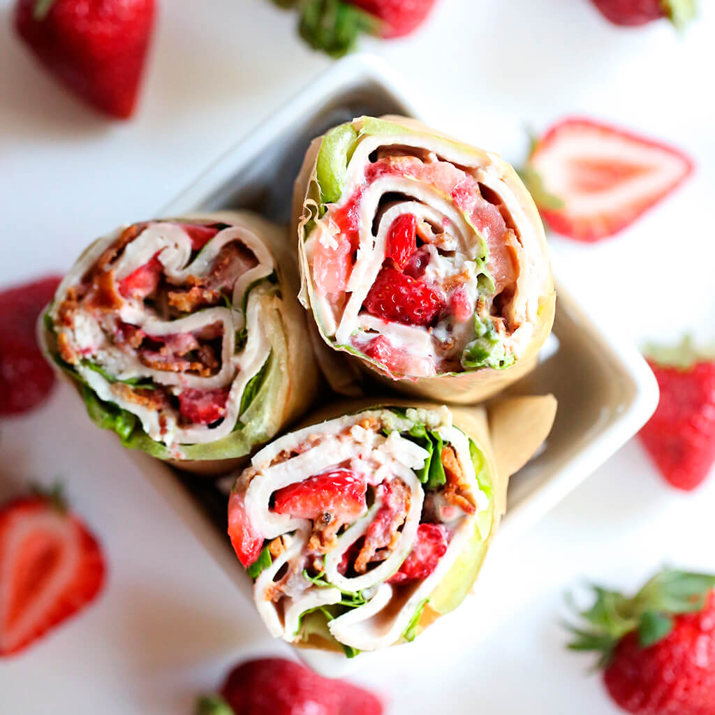 Strawberry BLT Lettuce Roll-Ups - California Strawberry Commission
