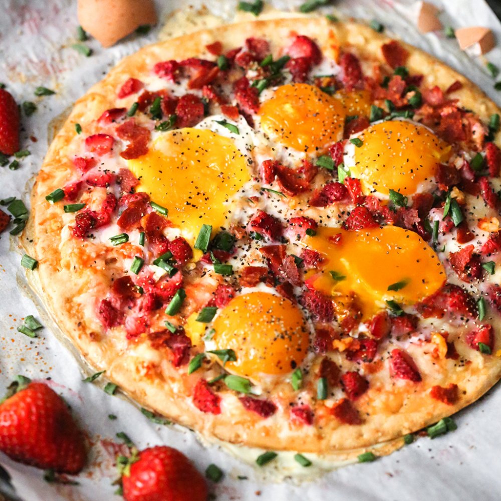 Strawberry Breakfast Pizza with Egg | California Strawberries