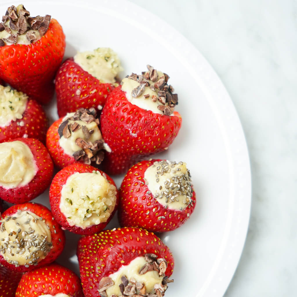 Cashew Cream Stuffed Strawberries - California Strawberry Commission