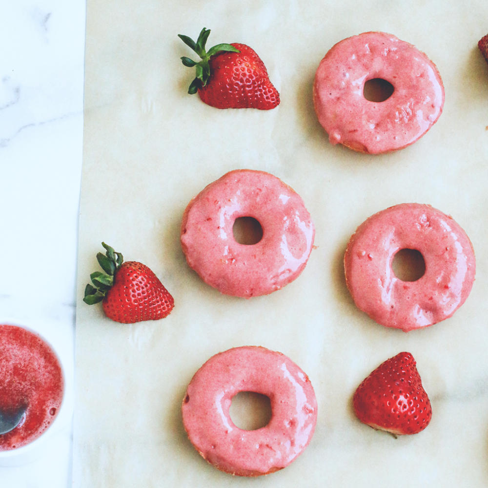 Double Strawberry Baked Donuts - California Strawberry Commission