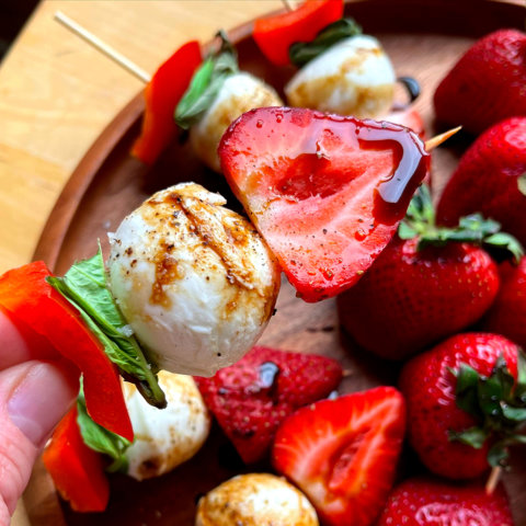 Strawberry Bocconcini Mini Skewers - California Strawberry Commission